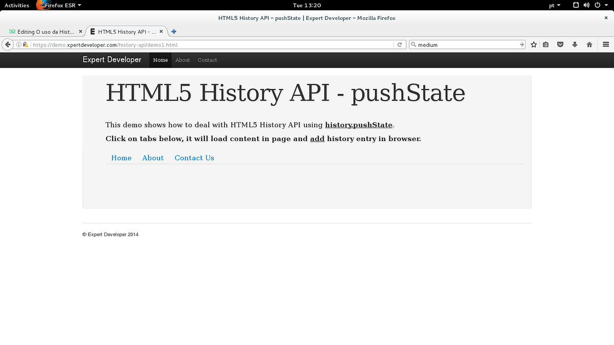 Usando a History API. Em versões antigas do HTML, nós… | by Joseph Santos | Jaguaribe Tech | Medium