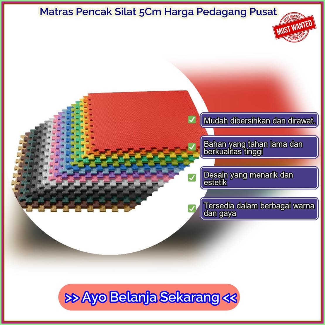 Matras Pencak Silat 5Cm Harga Pedagang Pusat - Eva Mat Tebal - Medium