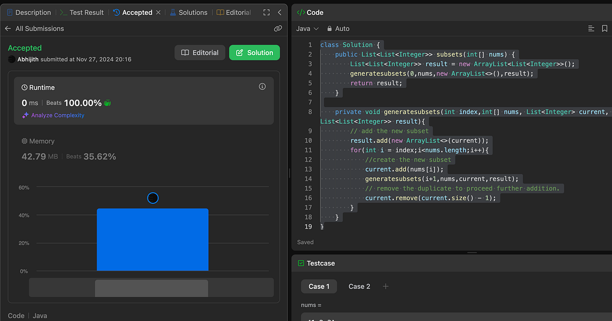 Day 39 — Subsets - Abhijith Krish - Medium