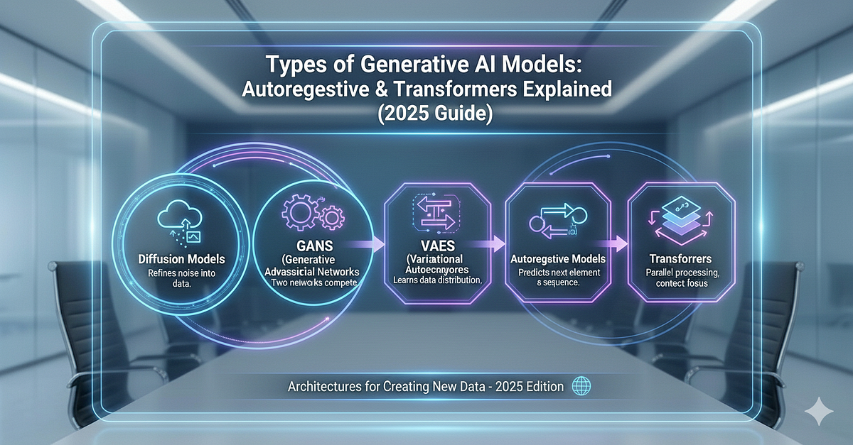 Types of Generative AI Models: Diffusion, GANs, VAEs, Autoregressive & Transformers Explained ...