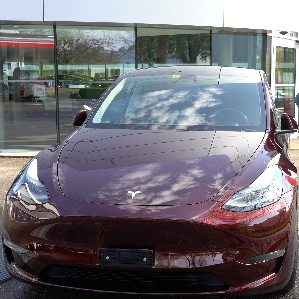 New Model Y with a LFP Battery Pack Spotted in Midnight Cherry Red | by ...
