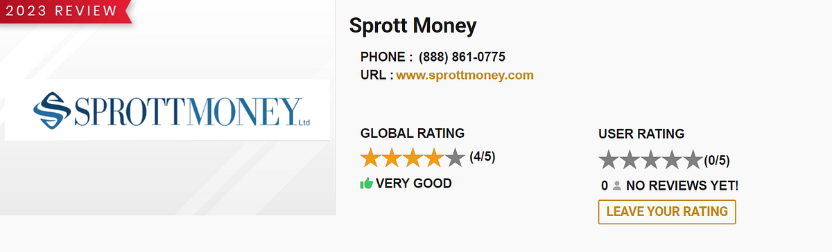Sprott Money Review. REVIEW SUMMARY : | by Gold IRA Guide | Medium