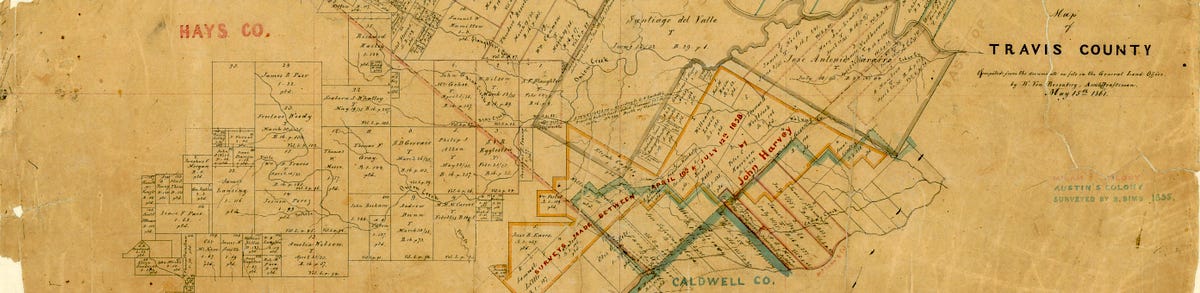 Travis County, 1861 By Wilhelm von Rosenberg | by Texas General Land ...