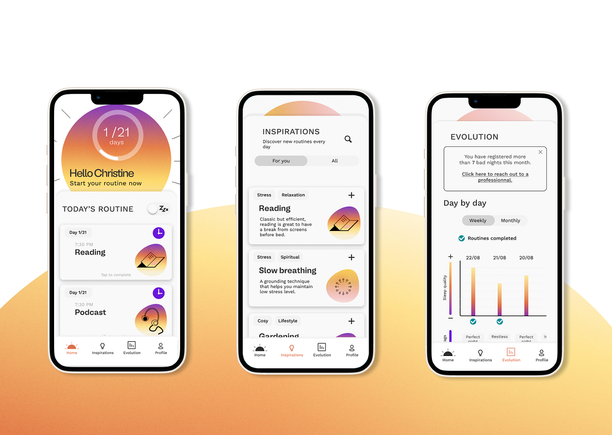 Designing an app — Rootine, your Bedtime routine planner 🌚 | by Manon Gustave | Medium