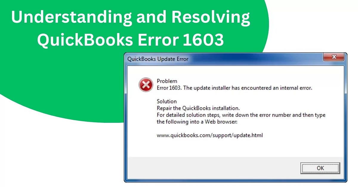 How to Fix QuickBooks Error 1603. QuickBooks Error 1603 is an… | by rightbooksllc | Feb, 2024 ...