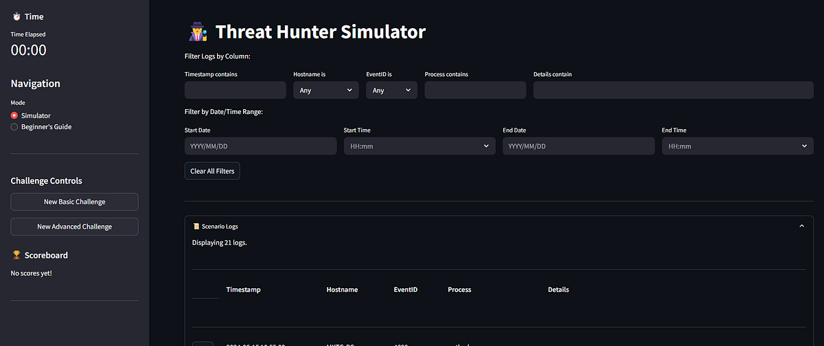 Building an Interactive Threat Hunter Simulator with Streamlit | by ...