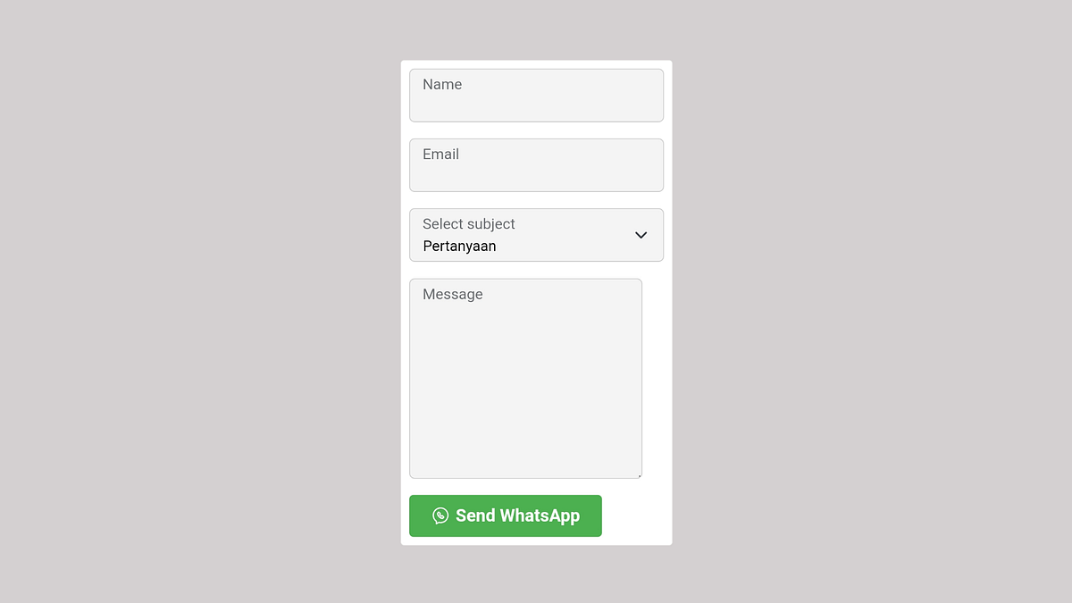 Contact Form Connected to WhatsApp using Javascript code | by Bung Huda ...