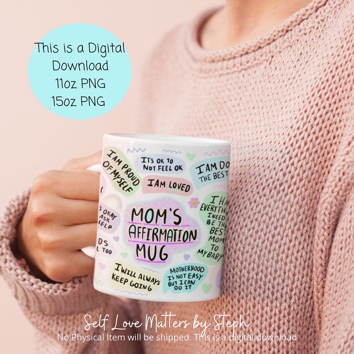 11oz Mug Sublimation Design, Mom Affirmations Mug, Mom Affirmations PNG ...