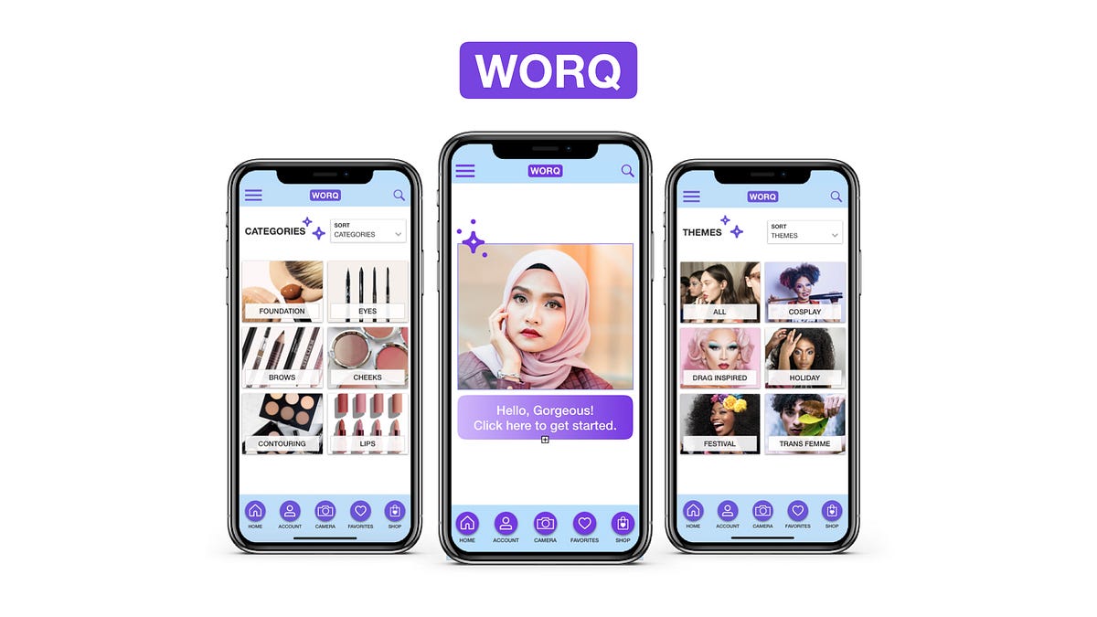 WORQ : The Inclusive Makeup App. OVERVIEW: My team and I explored a ...