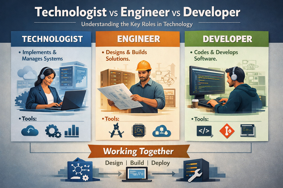 The Role of a Technologist vs Engineer vs Developer: Key Differences ...