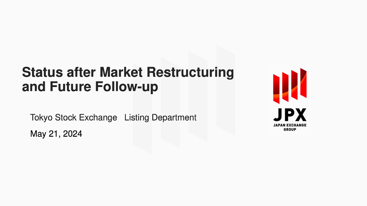 TSE — Status after Market Restructuring and Future Follow-up | by Norbert Gehrke | Tokyo FinTech ...