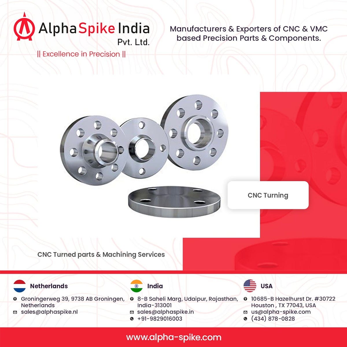 CNC Turned Parts & Components Manufacturer, Suppliers | Alpha Spike USA ...