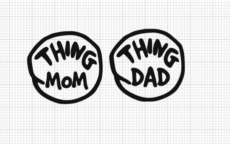 thing mom svg, thing dad svg, thing 1 svg, thing 2 svg, thing one and ...