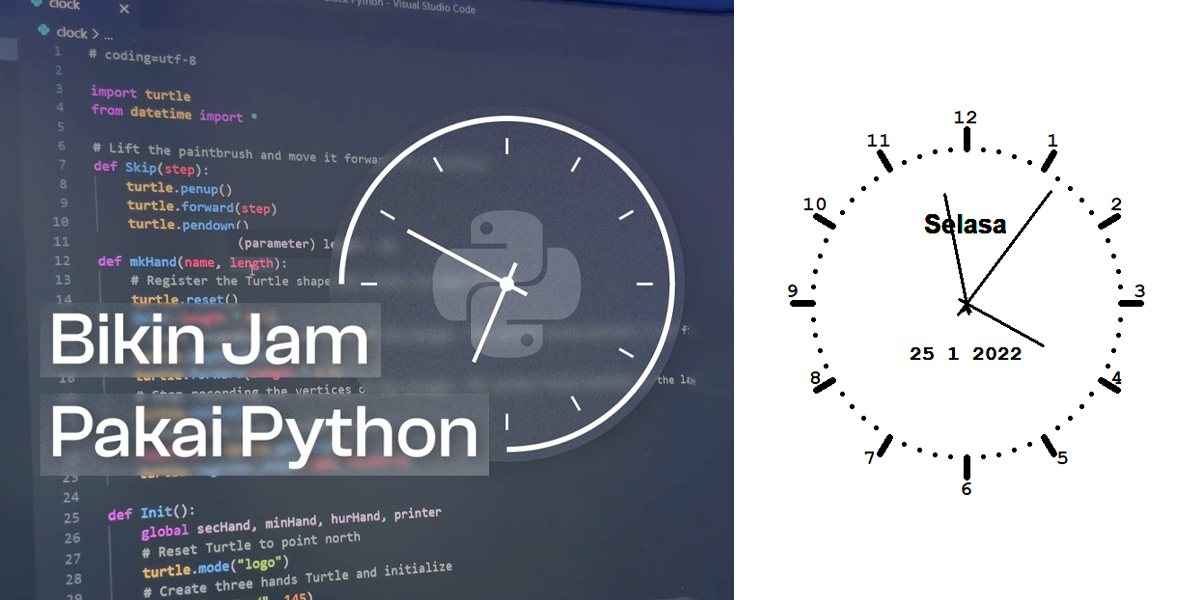 Source Code Bikin Jam Pakai Python — Instagram Reels Fazztrack - fazztrack