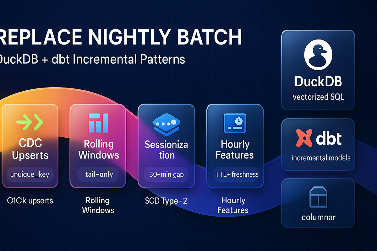 5 DuckDB + dbt Models That Kill Nightly Batch | by Bhagya Rana | Sep, 2025 | Medium
