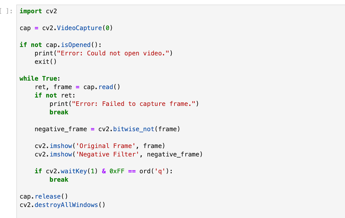 Creating A Real Time Negative Filter With Python And Opencv Jarajan 6279