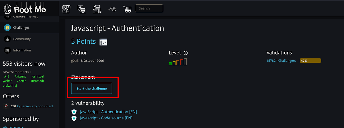 RootMe/Javascript Authentication Çözümü - Yasin Murat Kaşka - Medium