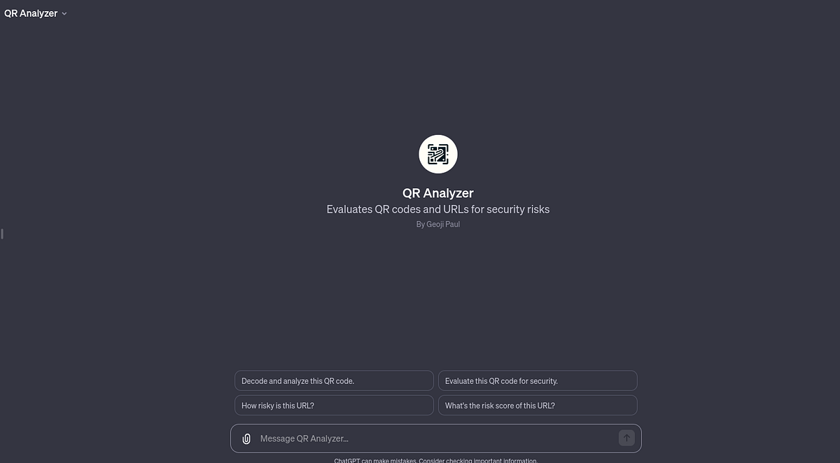 Building a Custom GPT for Analyzing QR Codes | Medium