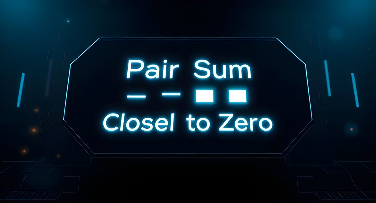Two Pointer — Pair Sum Closest to Zero | by Onyx | Medium