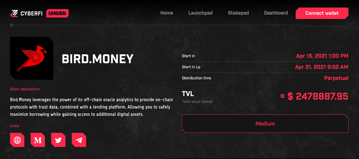 Bird.Money Farming And Staking Set To Continue on Samurai | by Ocada_ai ...