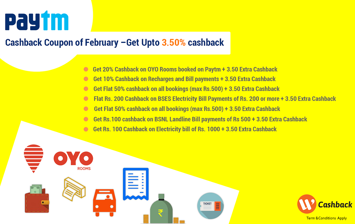 Paytm Cashback Coupons for February –Get Upto 3.50% Cashback | by ...