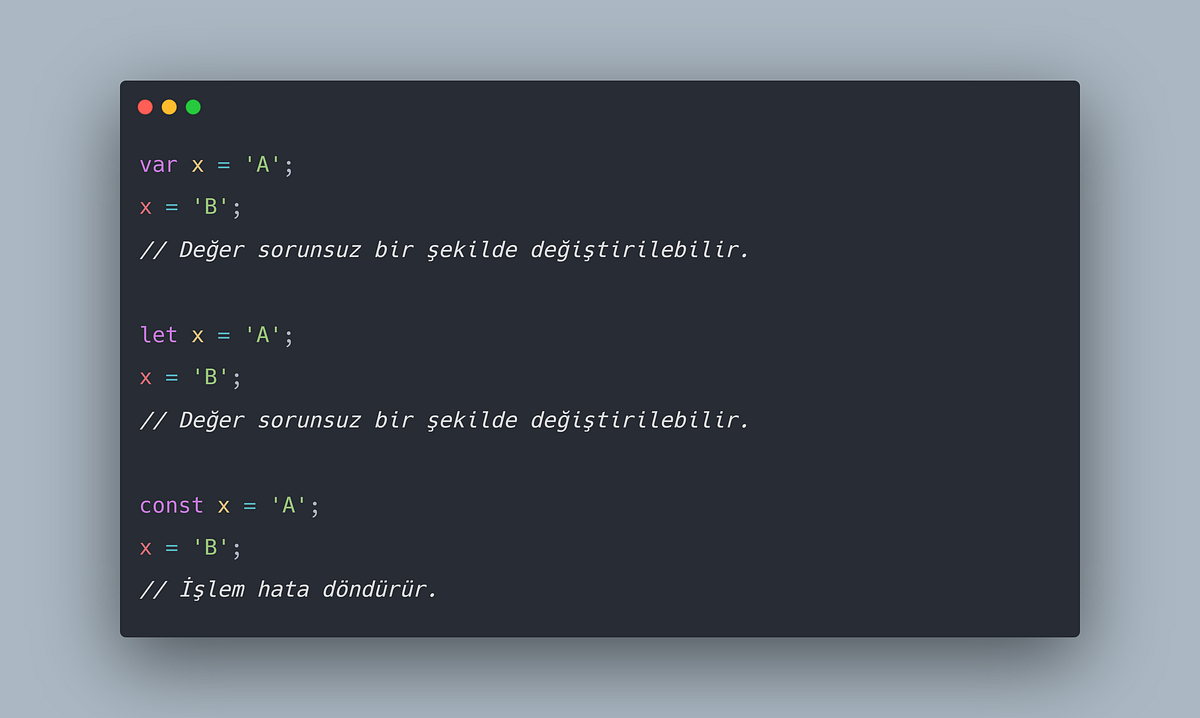 Var, Let ve Const Arasındaki Farklar | by Oğuzhan Uyanık | Kodcular | Medium