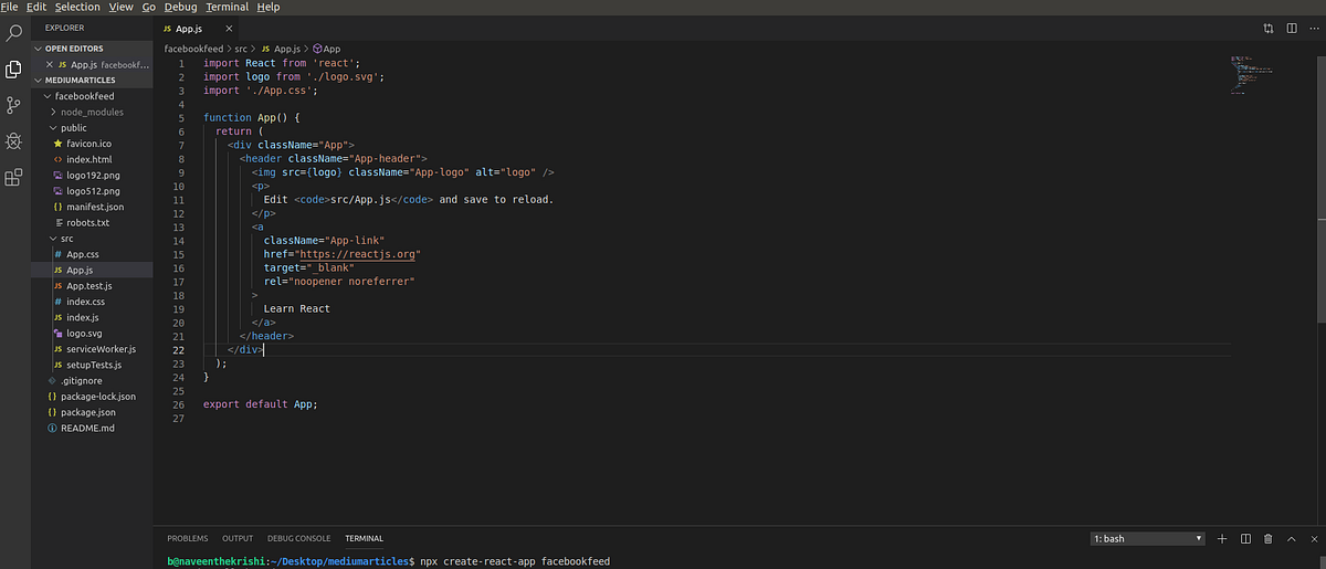 How to make a Facebook like feed in React Js (Part-1 Project Setup ...