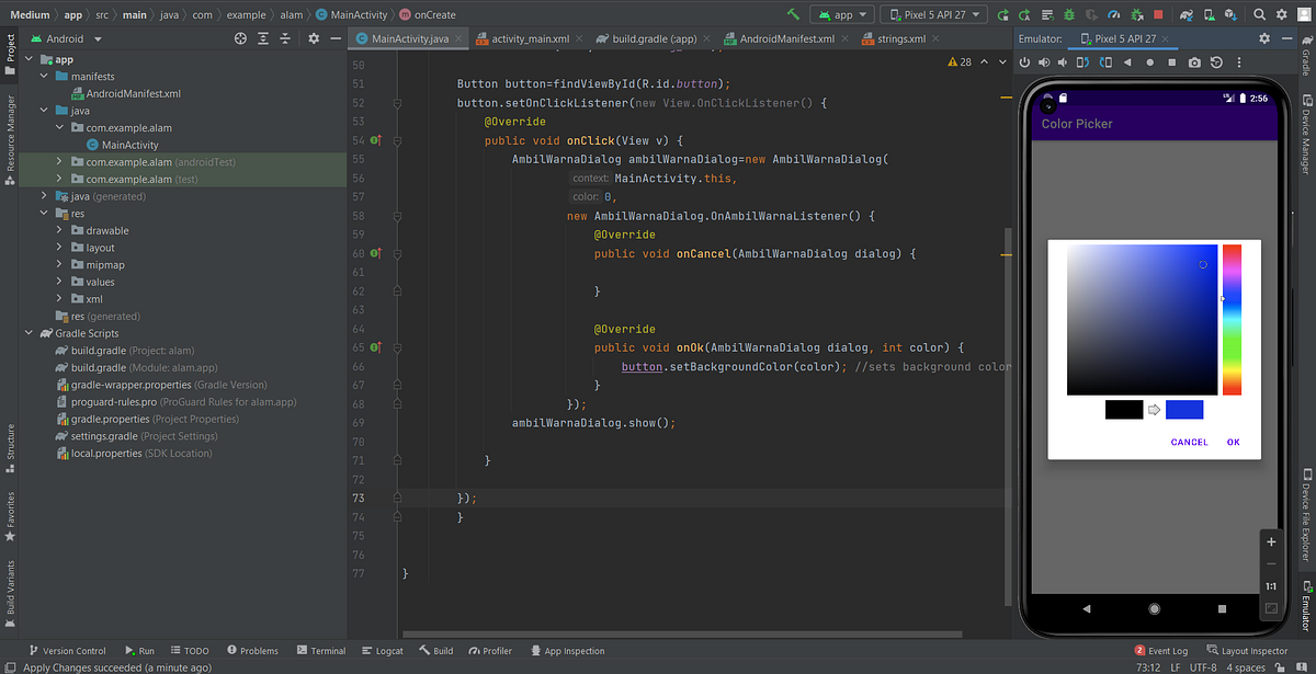 How to Add a Color Picker to your Android App in 2023 | by Prawin ...