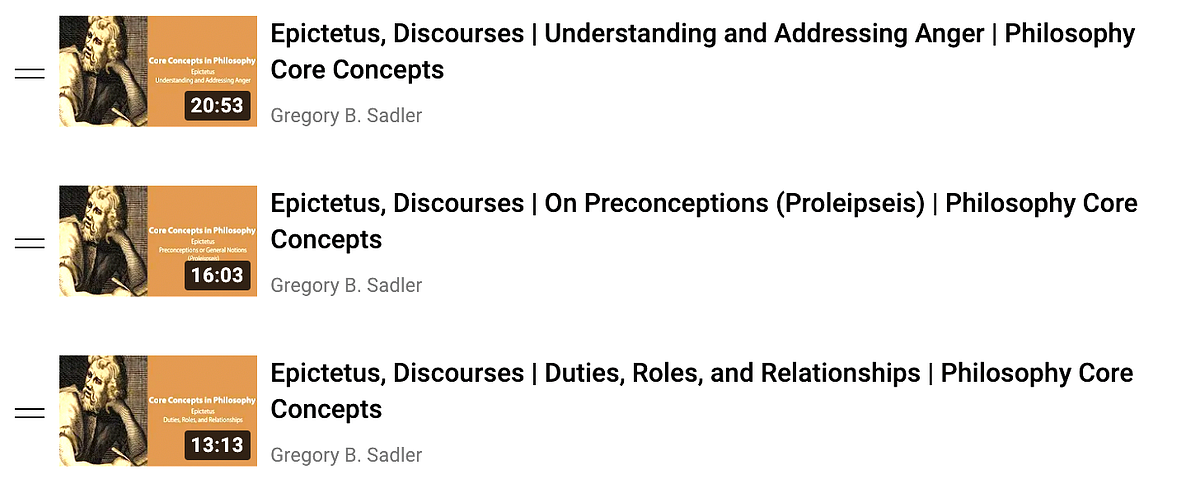 Video and Podcast Resources on Epictetus’ Discourses | by Gregory ...
