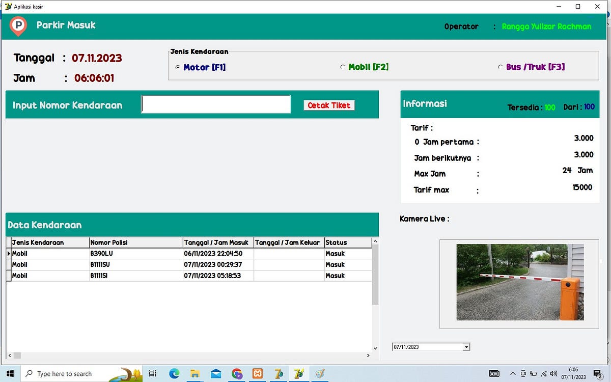 Sistem Parkir: contoh database sistem parkir | by Jiwa merdeka | Medium