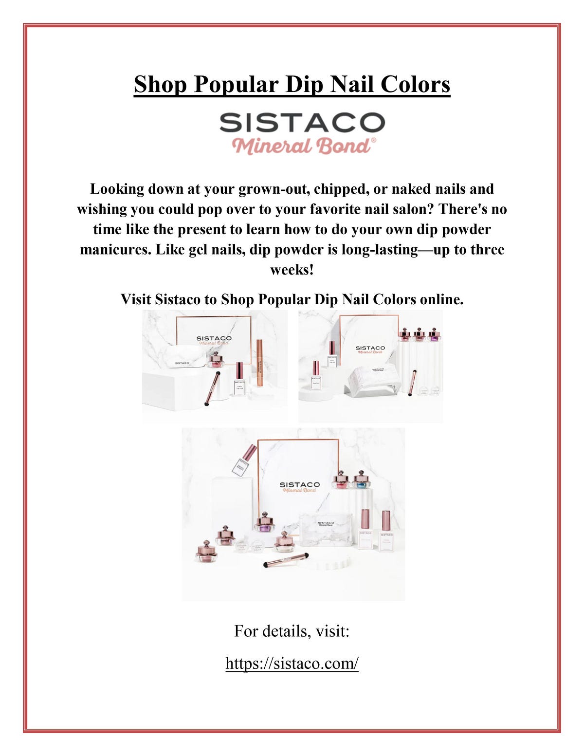 Shop Popular Dip Nail Colors - sistaco Nail kits - Medium
