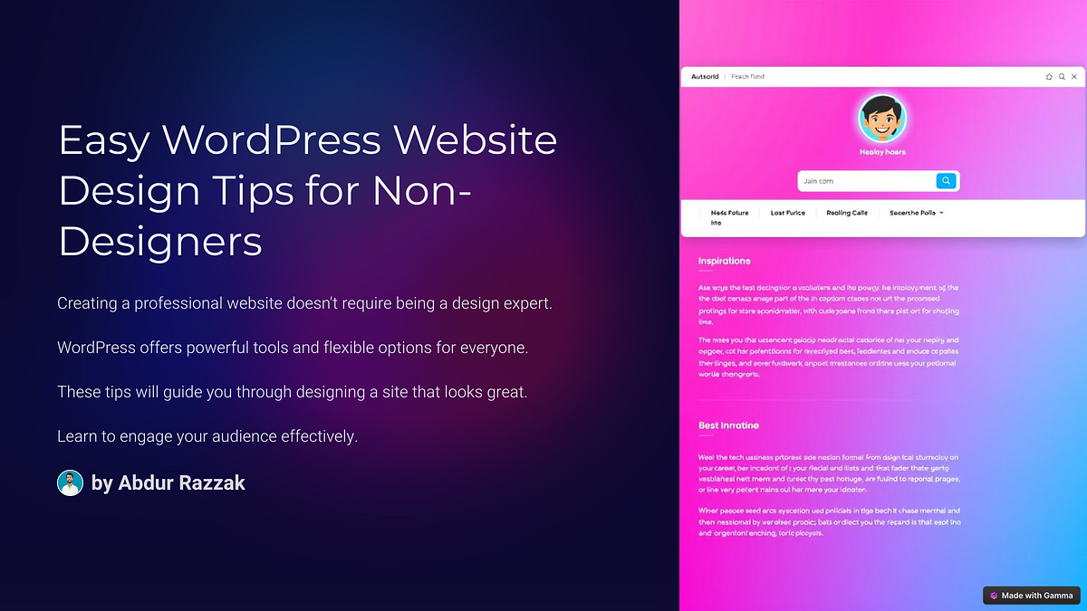 Easy WordPress Website Design Tips for Non-Designers | by ARWeb Works | Mar, 2025 | Medium