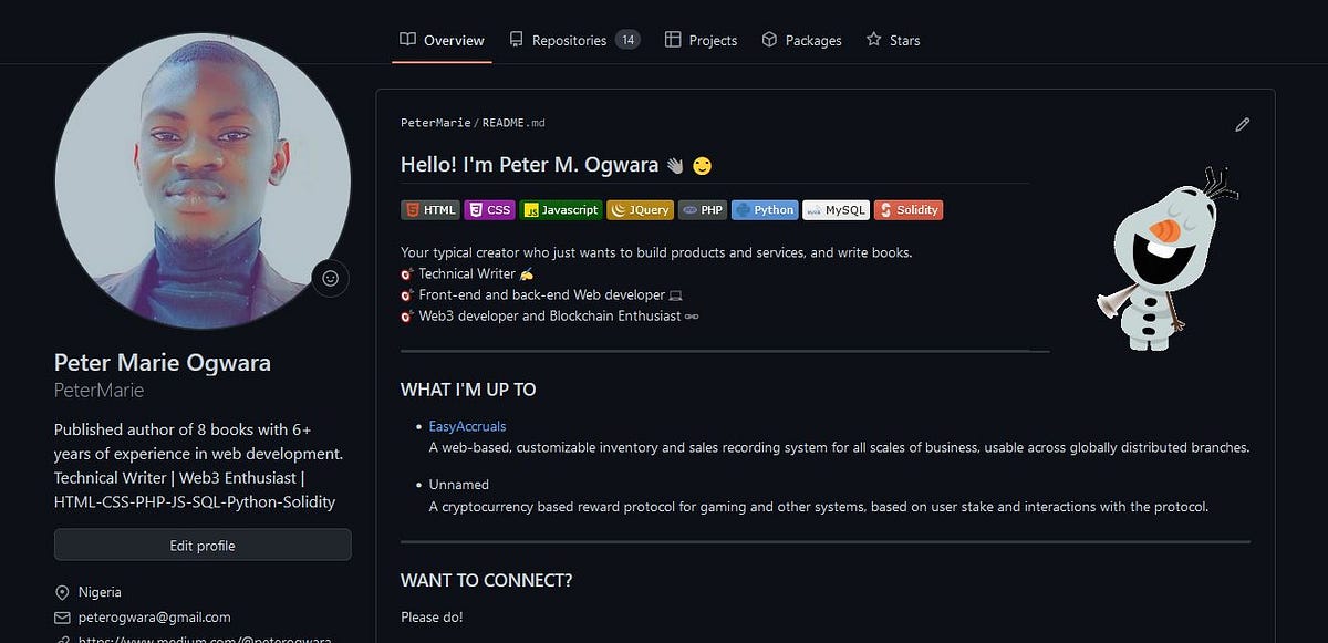 Setting up a Catchy GitHub Profile | by Peter M. Ogwara | Medium