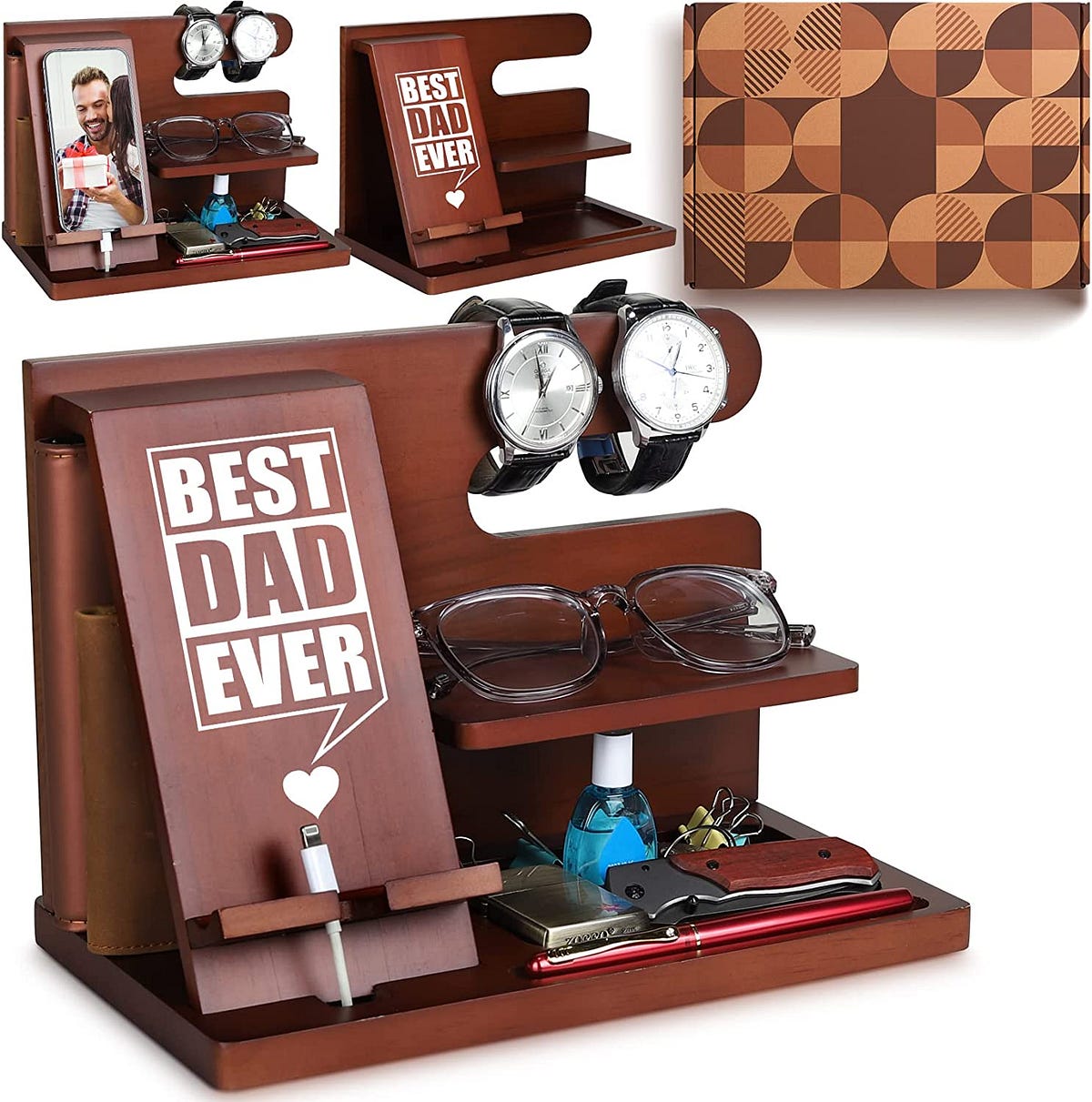 The Perfect Father’s Day Gift: Personalized Wood Charging Station and ...