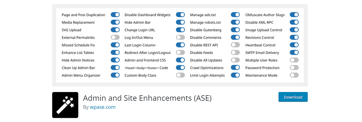 Admin and Site Enhancements (ASE) Features — WordPress Plugin | by Brandonut | Medium