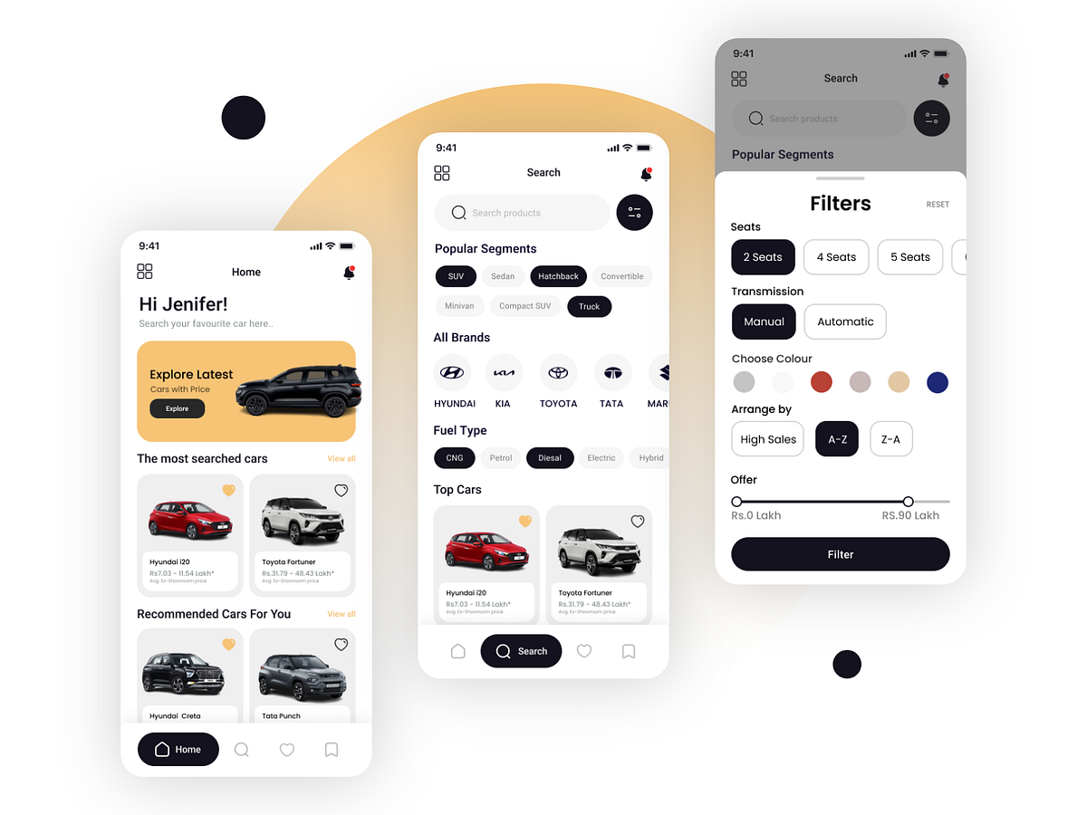 Car Market Place App UI Kit - Simplified Motors - Medium