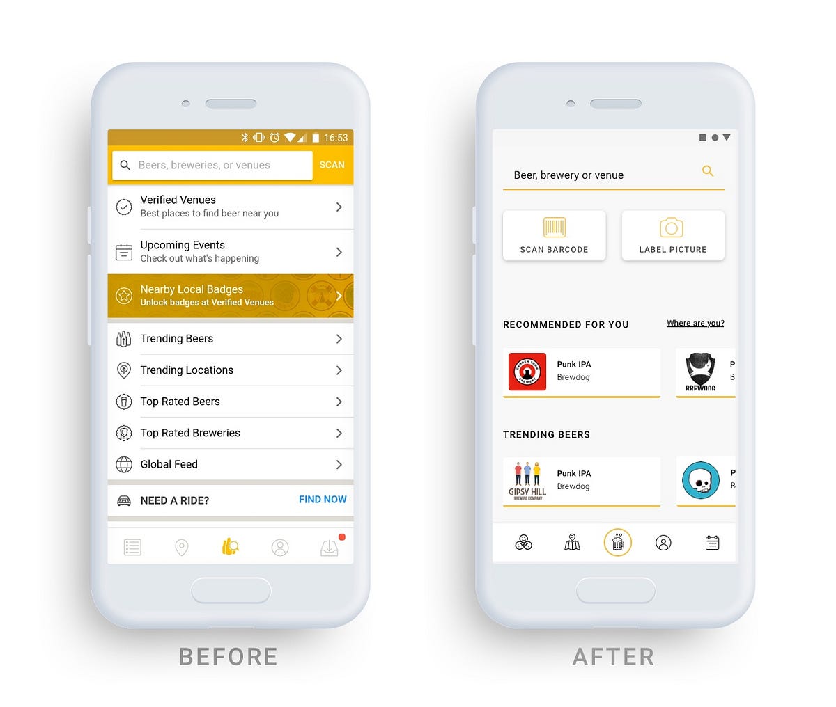 Redesigning a craft beer mobile app — a UX case study | by Alicia Gomez ...