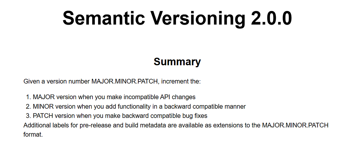 Semantic Versioning (SemVer): A Method of Software Versioning and Why It’s Used | by MUTHUKUMAR ...