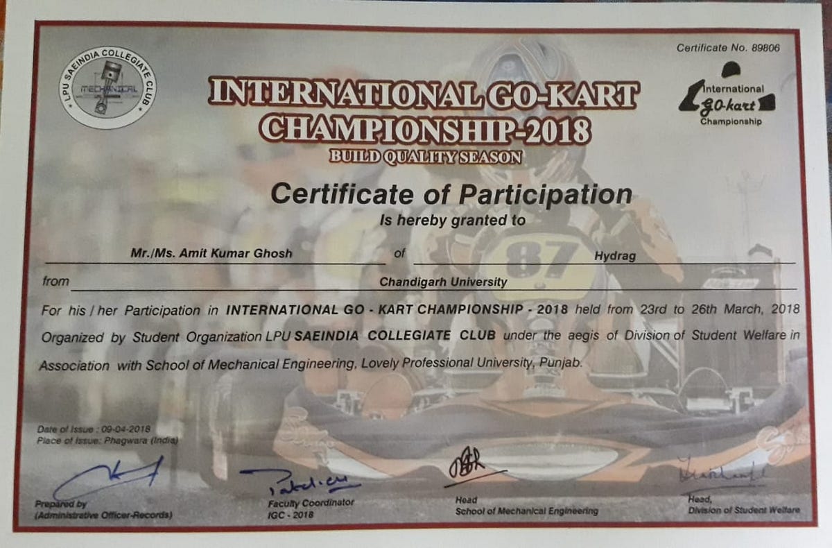INTERNATIONAL GO-KART CHAMPIONSHIP (IGC) 2018 | by Amit Kumar Ghosh | Medium
