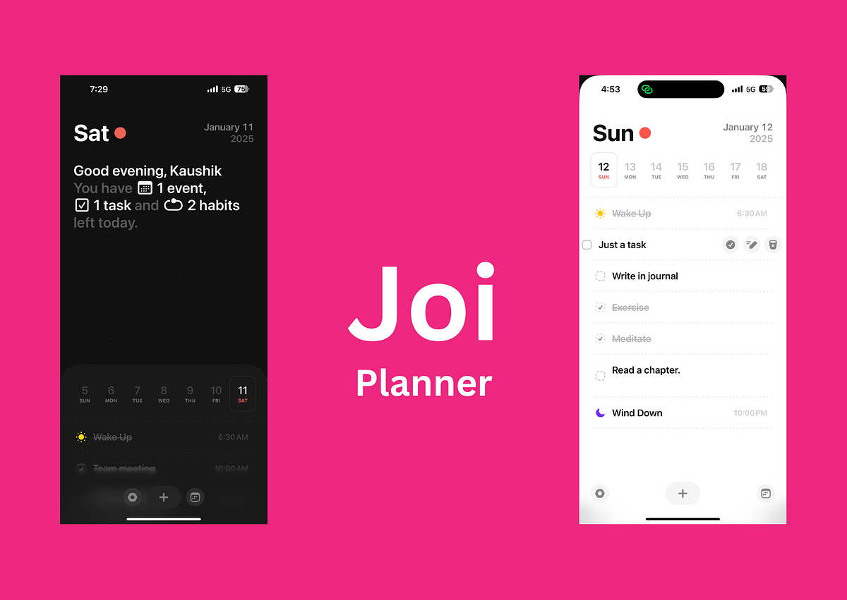 Joi Planner — First Impression. A delightful iOS Planner. | by ...
