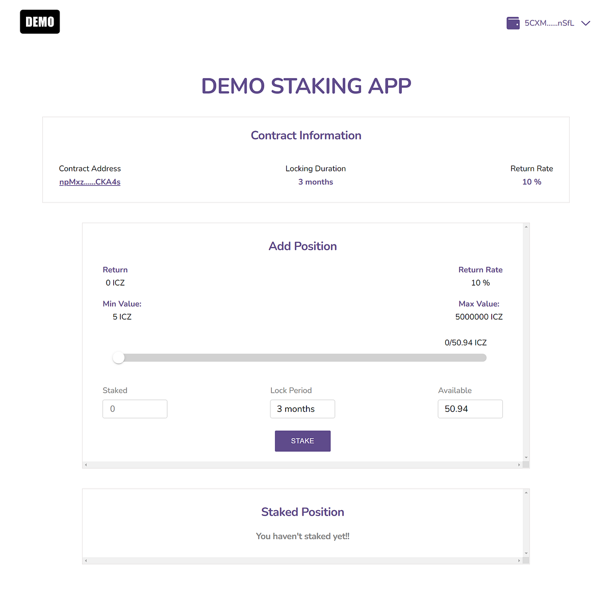 A Simple Staking dApp. This tutorial guides you through the… | by ICONOsphere | Medium