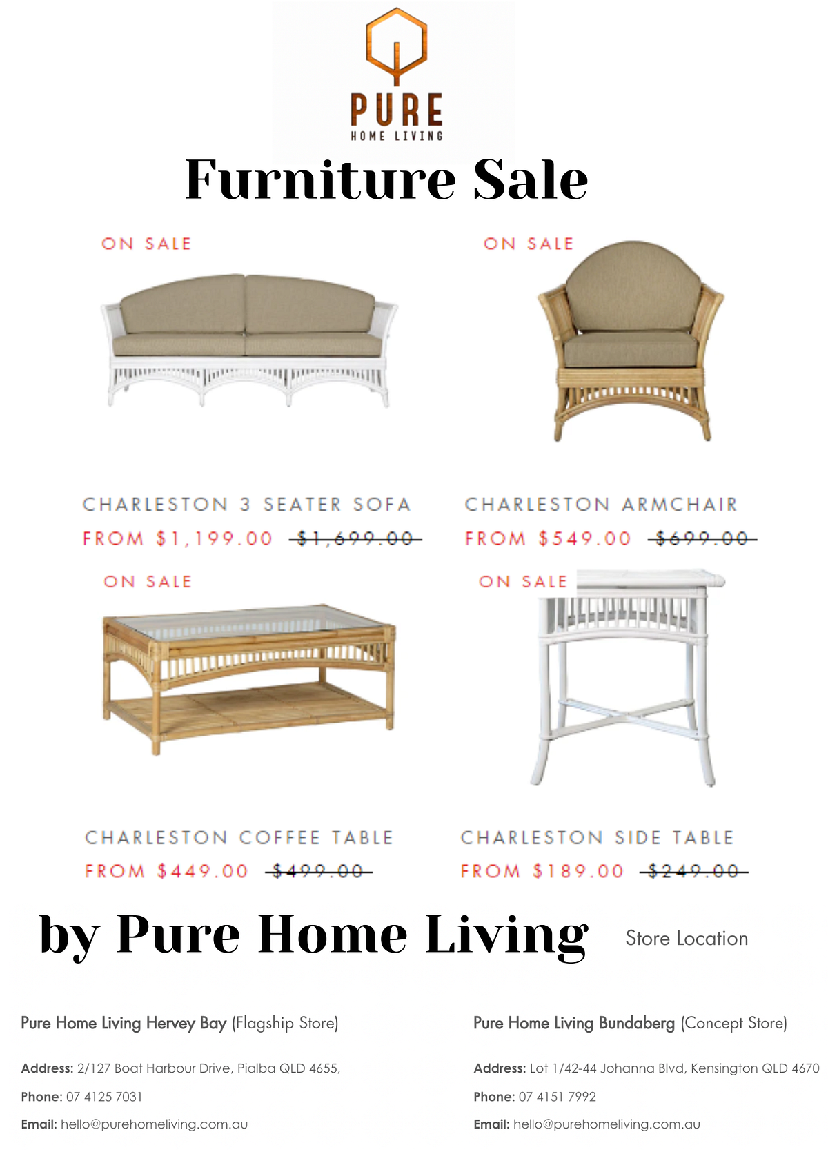 Furniture sale at Pure Home Living - Pure Home Living - Medium