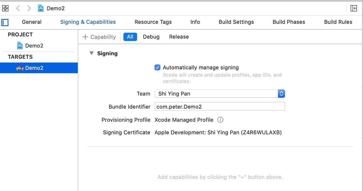 Xcode 11 的 Signing & Capabilities | by 彼得潘的 iOS App Neverland | 彼得潘的 Swift iOS App 開發問題解答集 | Medium