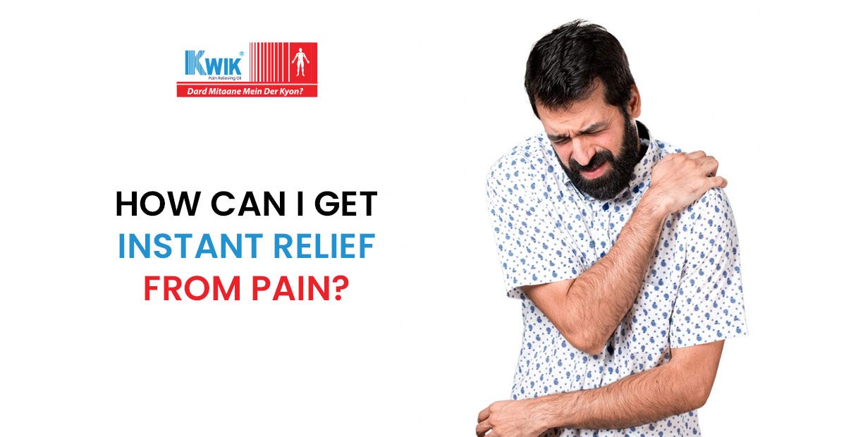 How can I get instant relief from pain? | by Painreliefkwik | Medium