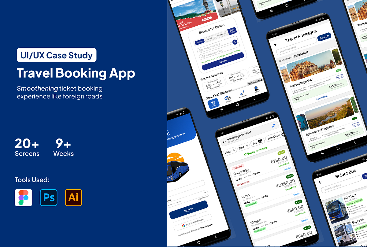 A Travel Booking app — GSTRC App redesign to increase revenue — A UX ...