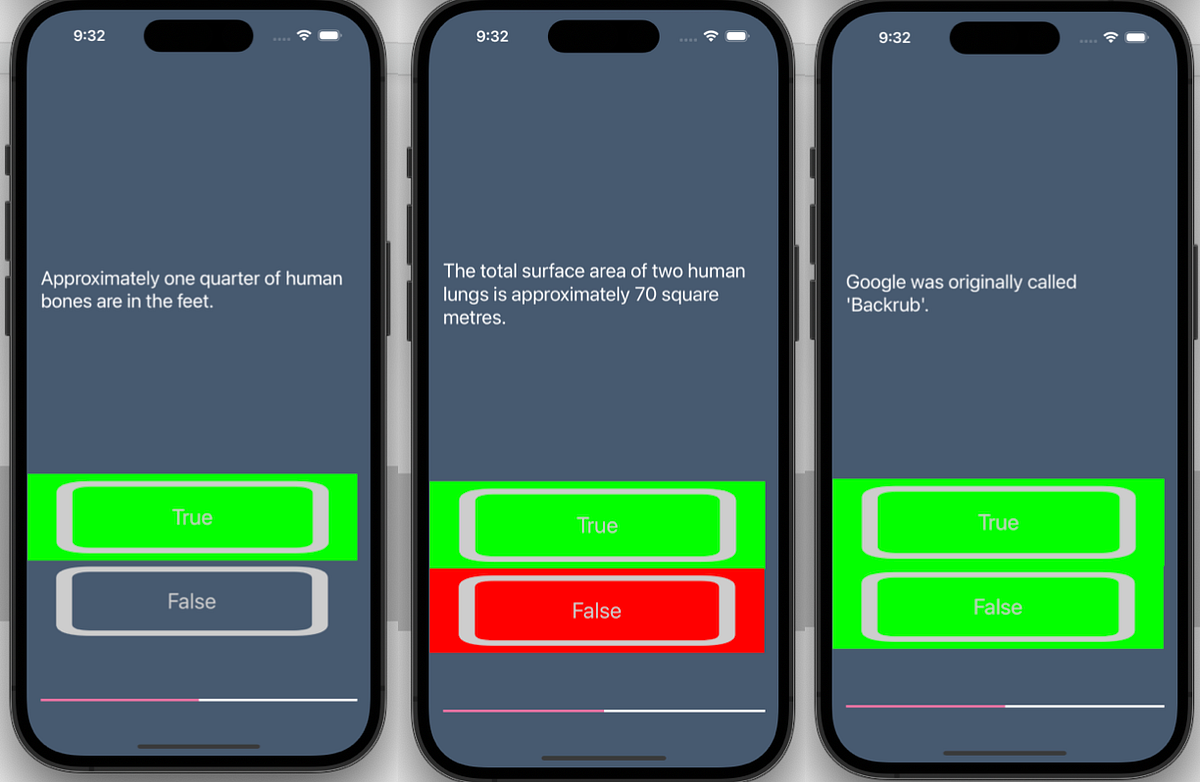 HW17- Quizzler. Clone this Quizzler from Appbrewery on… | by Janus | 彼得潘的 Swift iOS / Flutter ...