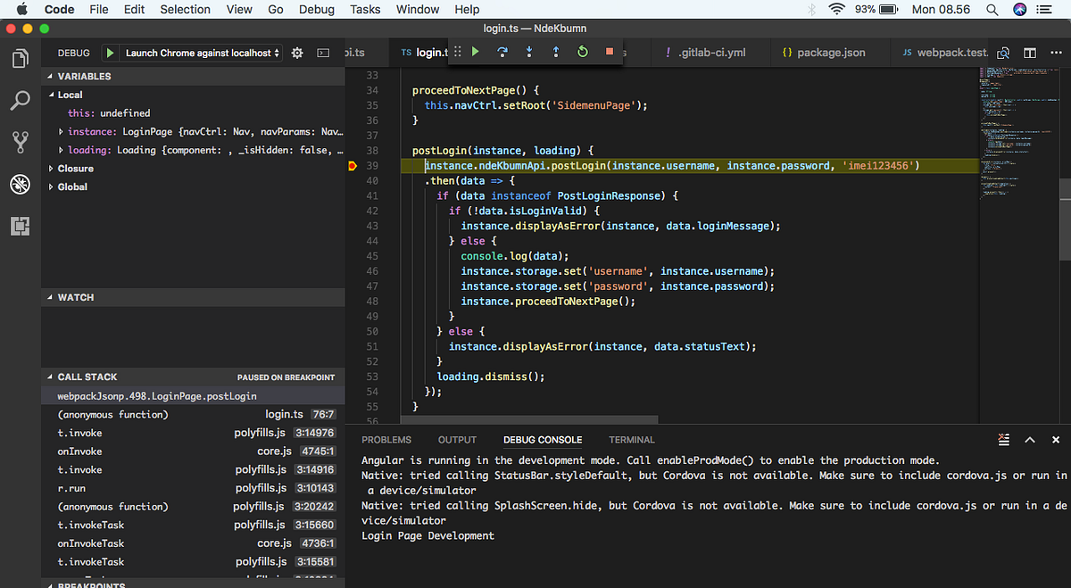 Menggunakan Visual Studio Code untuk debugging Ionic (2++) | by David Soendoro | Medium