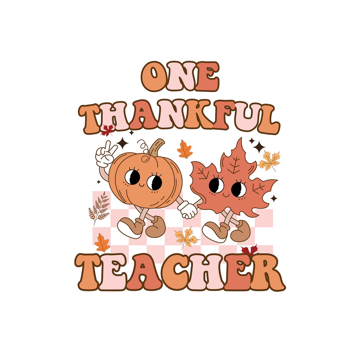 One Thankful Teacher Pumpkin Fall SVG PNG Bundle, teacher appreciation ...