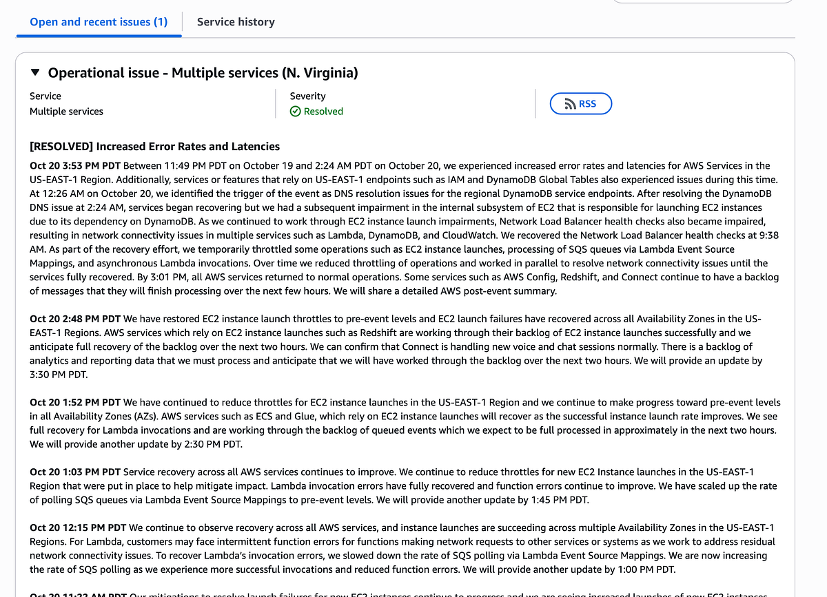 Addressing The AWS Outage. Methodically dealing with the ACTUAL… | by ...