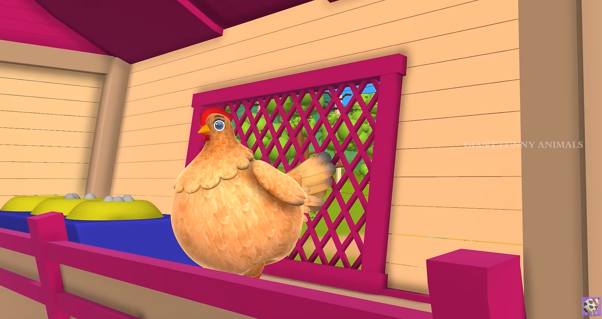 Giant Hen Funny Scaring Game Farm Animals — Funny Fat Animals Cow Horse ...
